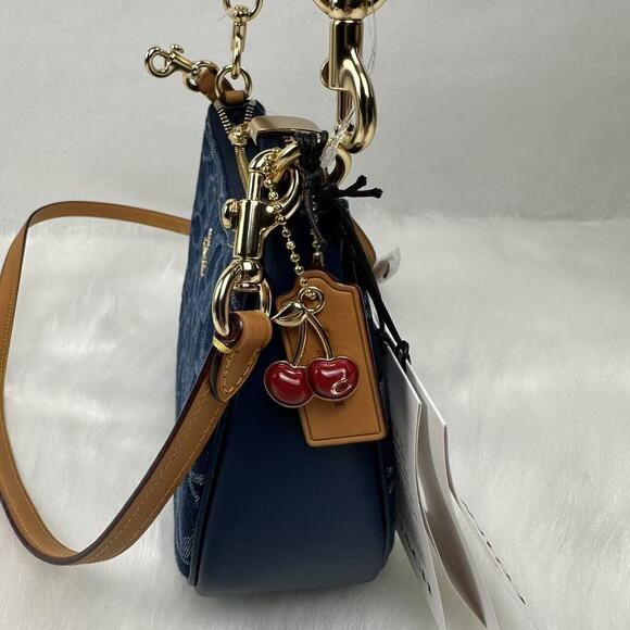 Coach | Bags | Coach Teri Shoulder Bag Signature Denim Vachetta Leather ...